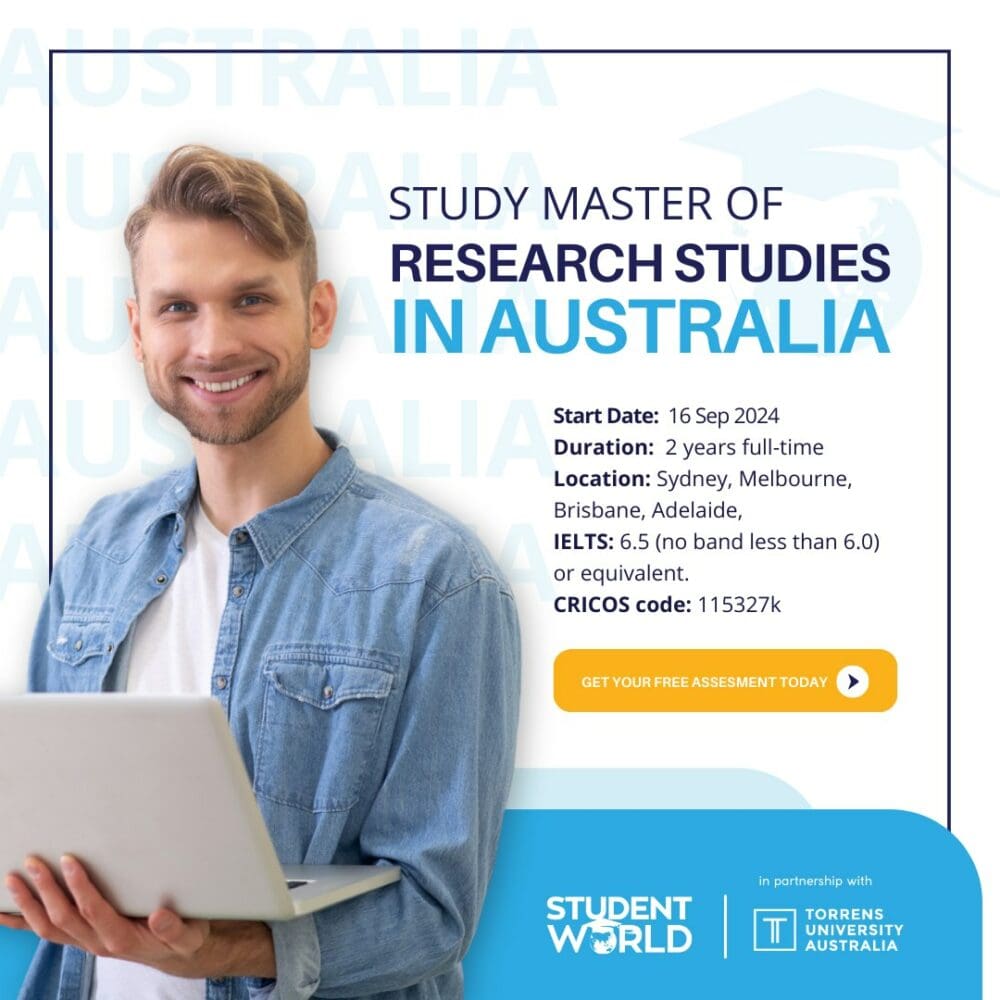 Launch Your Master in Research Studies with Torrens University
